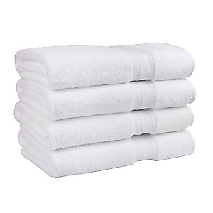Sweet South by 1888 Mills 4-Piece Bath Towel Set, White | Made in The USA, 100% Cotton Loops
