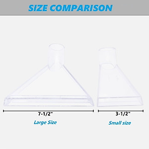 Happy Tree Universal Fits All Shop Vacs with 2-1/2"& 1-7/8" & 1-1/4" Adapters Large 7-1/2"& Small 3-1/2" Clear Head for Upholstery/Carpet Cleaning, Shop Vac Extractor Attachment