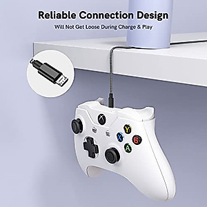 PS4 Controller Charging Cable, [2Pack 10FT] Micro USB Charger Play and Charger Data Sync Cord for PS4/ PS4 Pro/ PS4 Slim/ PS4 Controllers, Xbox One X/One S/One Elite/One Controllers - BlackGrey