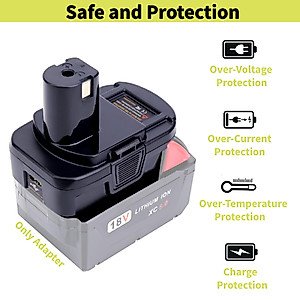 Swidan Battery Adapter for Ryobi 18V, Dewalt 20V & Milwaukee M18 Tools with USB Port