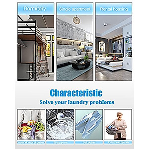 Cirstore Portable Washing Machine Double Bathtub 12.4 Lbs Compact Mini Washer and Dryer Combo with Timer Control,Clothes Washing Machine for Apartment Dorm RV Camping