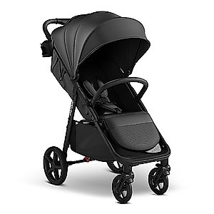 Mompush Nova Baby Stroller, Spacious Seat & Lie-Flat Mode, Toddler Stroller with Large UPF 50+ Canopy, Compact Folding with One Hand, Infant Stroller for Birth to 50 LB