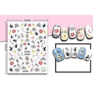 6 Sheets Cute Cat Nail Art Stickers Cartoon Nail Decals 3D Nail Art Supplies Self-Adhesive Cat Cartoon Designer Nail Stickers Manicure Tips Acrylic Nails Decoration Accessories for Women Kids Girls