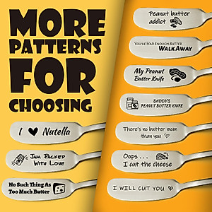 Myakako Funny Butter Knives, Peanut Butter Knife, I Love Nutella, Engraved Stainless Steel Butter Cheese Knives Peanut Butter Breakfast Spreader for Peanut Butter Lovers Knives