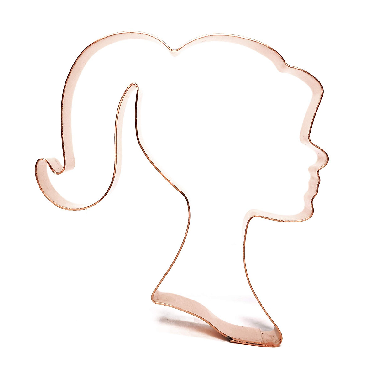 Pigtailed Girl Silhouette Copper Cookie Cutter