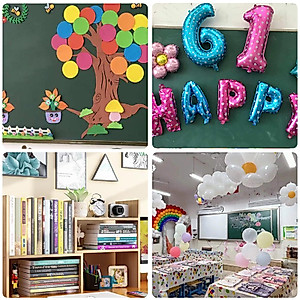 Vabba 1000 Pcs (500 Pairs) 0.59inch Diameter Hook and Loop Fastener Self Adhesive Round Circle Sticky Sticker Dots for Arts and Crafts School Classroom Home and Office Use, White