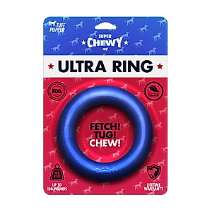 Tuff Pupper SuperChewy Tough Dog Ring Toy Strong Natural Rubber | Dog Chew Toy for Aggressive Chewers | Durable Tug Toy | Strong Dog Ring Toy | Large Breed Tested