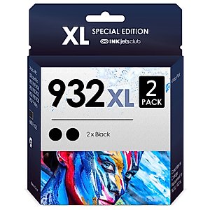 INKjetsclub Compatible Replacement for HP 932XL Ink Cartridge. Works with OfficeJet 6700 6600 7610 7612 6100 7100 Printers. 2 Pack (Black)