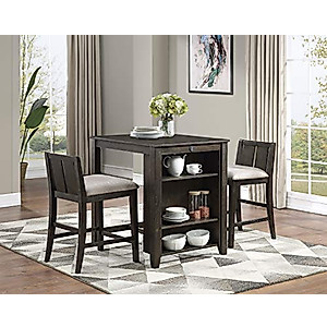 Lexicon Daye 3 Piece Wood Counter Height Dining Set in Dark Cherry