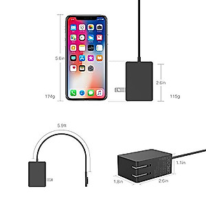Surface Go Charger, AYNEFF 24W 15V 1.6A Surface Charger Wall Power Supply Compatible with Microsoft Surface Go Surface Pro 6/ Pro 5/ Pro 4/ Pro 3, Surface Laptop, Power Cable 5.9ft Folding Compact