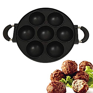 Dsxnklnd 7-Hole Cake Cooking Pan Cast Iron Omelette Pan Non-Stick Cooking Pot