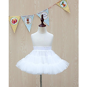 Baby Tutu Skirt Toddler Little Girls'Ballet Dance Tulle Skirt 1-10T White