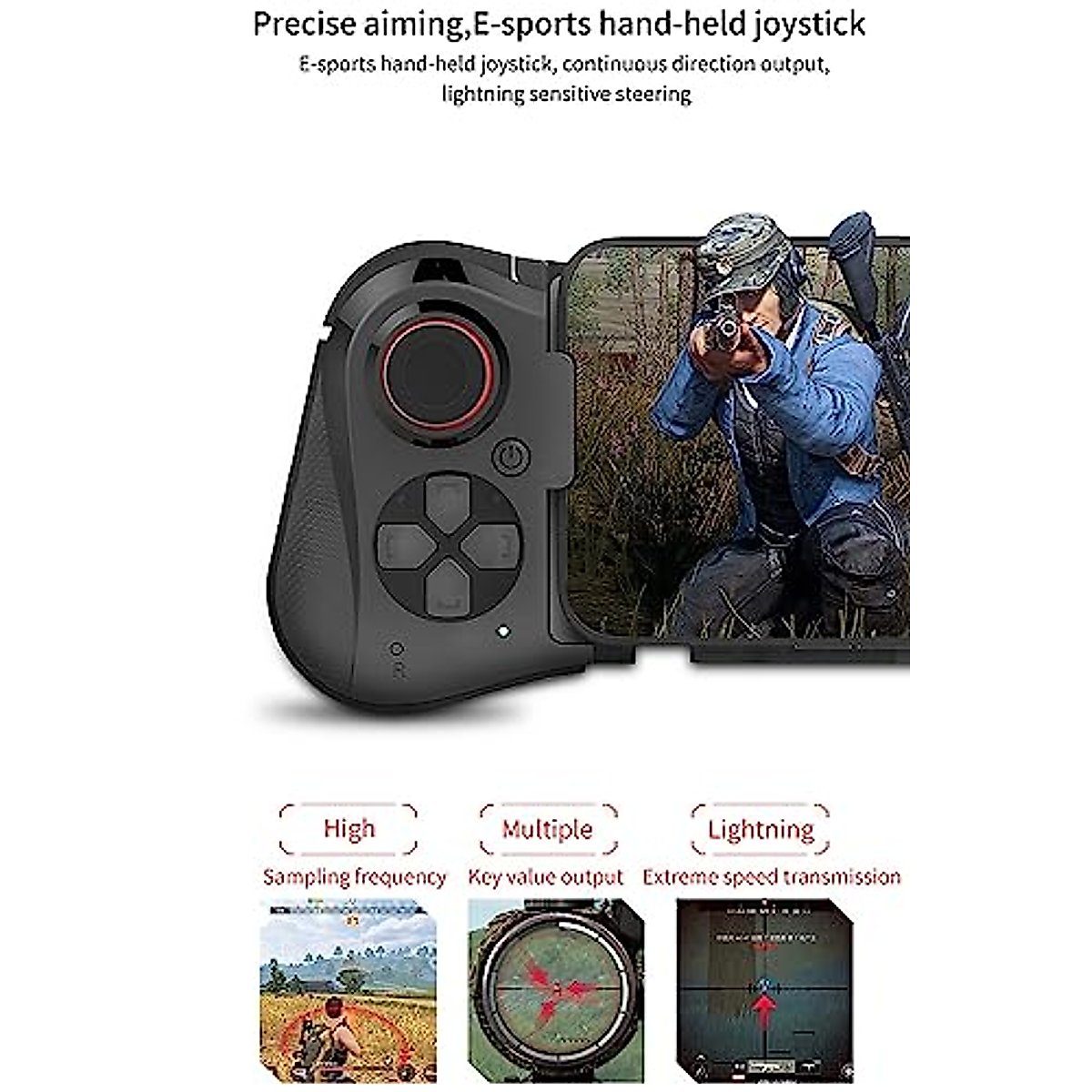 arVin Gaming Controller for iPhone Android Bluetooth Gamepad Joystick for iPhone 14/13/12/11, Samsung Galaxy S22/S21/S20, TCL, Call of Duty Mobile, Wireless Connection -Direct Play