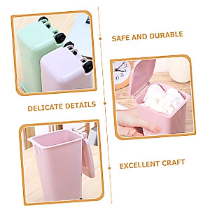 FONDOTIN 2 Pcs Mini Trash Can with Lid Compact Desktop Wastebasket for Bedroom Office Car Versatile Small Trash Can Pen Holder for Easy Organization