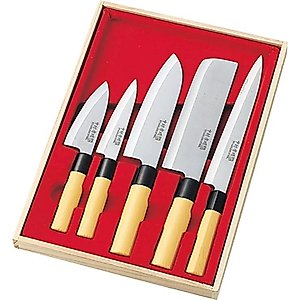 TSTADVANCE Kitchen Knife Set Of 5 Produced By Komei Nakamura Including Sushi Knife Japanese