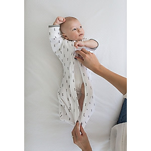 SwaddleDesigns Transitional Swaddle Sack with Arms Up Half-Length Sleeves and Mitten Cuffs, Tiny Hedgehogs, Small, 0-3mo, 6-14 lbs (Better Sleep for Baby Boys, Baby Girls, Easy Swaddle (Pack of 2)