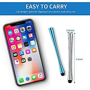 Outus 8 Pieces Waist Stylus Pens with 8 mm Rubber Tips Stylus Pens for Screen Compatible with iPhone, iPad, Tablet (8 Colors)