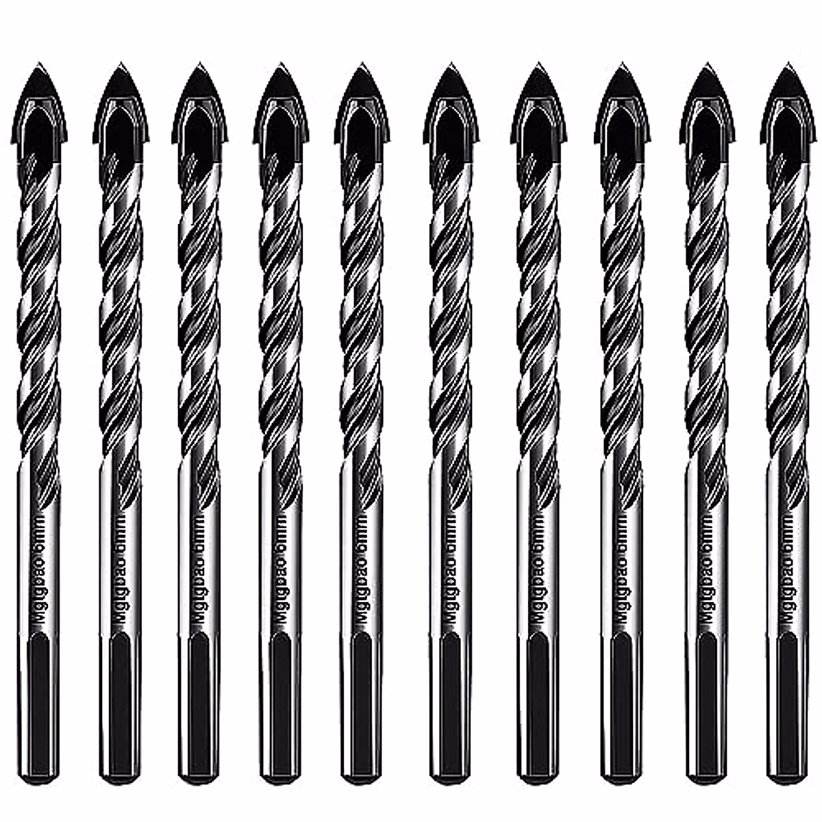 Mgtgbao 6MM Masonry Drill Bits, 10PC 1/4” Concrete Drill Bit Set for Tile,Brick, Plastic and Wood,Tungsten Carbide Tip Best for Wall Mirror and Ceramic Tile. …