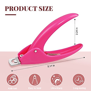 MORGLES Nail Clippers for Acrylic Nails, Professional Acrylic Nail Clippers Fake Nail Cutters for Nail Tips for Nail Art Manicure, Pink