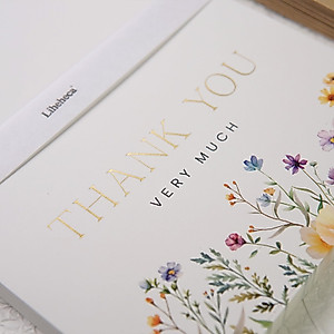 Liheheca Wildflower Thank You Cards with Envelopes,24 Pack Bulk,4x6 Inch,Kraft Envelopes,Wax Seal Stickers,Flower Greeting Cards for Baby Shower,Bridal Shower