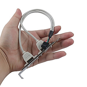 uxcell 2 Ports USB 2.0 Hub to 9 Pin Header Motherboard Rear Panel Expansion Bracket Mainboard Extender Brackets Cable for Desktop PC Computer Case