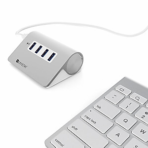 Satechi 4 Port USB 3.0 Premium Aluminum Hub V2.0 for MacBook, Mac Pro, Mac Mini, iMac, Surface Pro (White Trim)