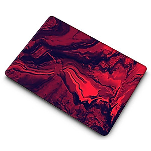 Hard Case Compatible with New MacBook Air 13 Inch Case 2020 2019 2018 Release Model A2337 M1 A2179 A1932 with Retina Display and Touch ID, Matt Plastic Hard Shell Case Cover - Black & red