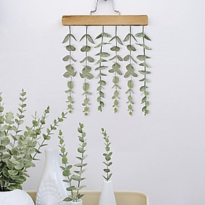 Tiyard 18pcs Eucalyptus Stems Artificial Eucalyptus Leaves Stems Real Grey Green Touch Leaf Branches for Home Office Flowers Bouquet Centerpiece Wedding Decoration