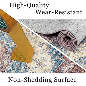 ROYHOME 8x10 Area Rug for Living Room, Bedroom, Dining Room - Vintage Washable Low Pile Non-Slip Large Rug