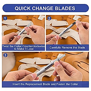 18pc Precision Utility Craft Knife Set - Premium Hobby Knife Cutting Tool with Sharp Blades for Architectural Models, Carving Pumpkins / Stencils, Paper / Leather/vinyl Crafts, Miniatures by Bovulo