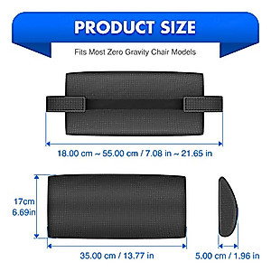 UNEEDE Zero Gravity Chair Replacement Pillow Headrest with Elasticated Elastic Band, Replaceable Pillow Insert,Soft Cushion Head Pillow for Zero Gravity Lounge Chair, Folding Chair Outdoor