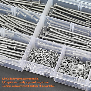 HELIFOUNER 400 Pieces M3 x 30mm /35mm /40mm /45mm /50mm, Button Head Socket Cap Metric Screws Nuts Washers Kit, 304 Stainless Steel