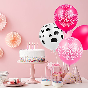 60 Pcs Cowgirl Balloons Bandana Western Cowgirl Party Decorations Cowboy Party Balloons Cow Animal Print Balloons for Baby Shower Birthday Cowgirl Party Supplies, 12 Inch