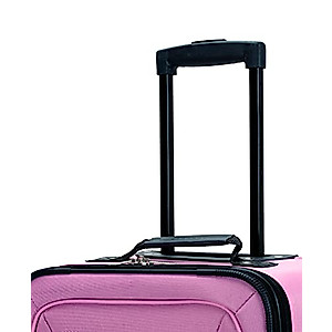 Rockland Journey Softside Upright Luggage Set, Expandable, Pink, 4-Piece (14/19/24/28)