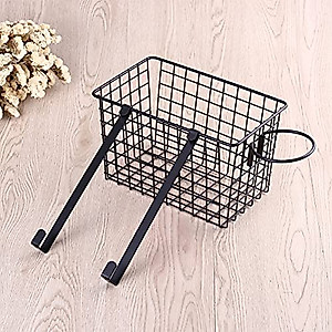 ARTIBETTER Hair Dryer Holder Wall Mounted Door Hanging Hair Tool Storage Caddy Bathroom Kitchen Storage Organizer Basket for Shampoo Towel Soap Cosmetic Tool Black
