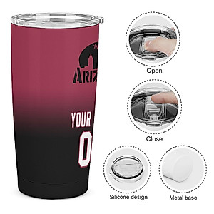Custom Car Tumbler,Tumblers Stainless Steel 20.8oz,Personalized Football Cup,Sports Travel Coffee Mug,Customized Presents Gifts for Mother's Day Friends Fan Players Coach Lovers,Custom Number and Name