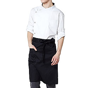 BE THE CHEF 2Pack 1 Pocket 4-Color Waist Apron for Chef, Restaurant, Pub, Cafe, Waiter, Waitress, Server (Black)