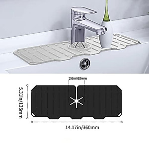 Gaswug Kitchen Sink Silicone Faucet Handle Drip Catcher Tray Mat, Silicone Sink Splash Guard Mat for Kitchen, Kitchenguard Silicone Faucet Handle Drip Catcher Tray - 2Pcs