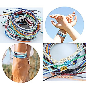 Palotay 15PCS Summer Surfer String Woven Anklet Bracelets Adjustable Handmade Waterproof Braided Bracelet String Beach Boho Anklet Bracelets Friendship Colorful Woven Rope Jewelry for Women Girls 16PCS Color