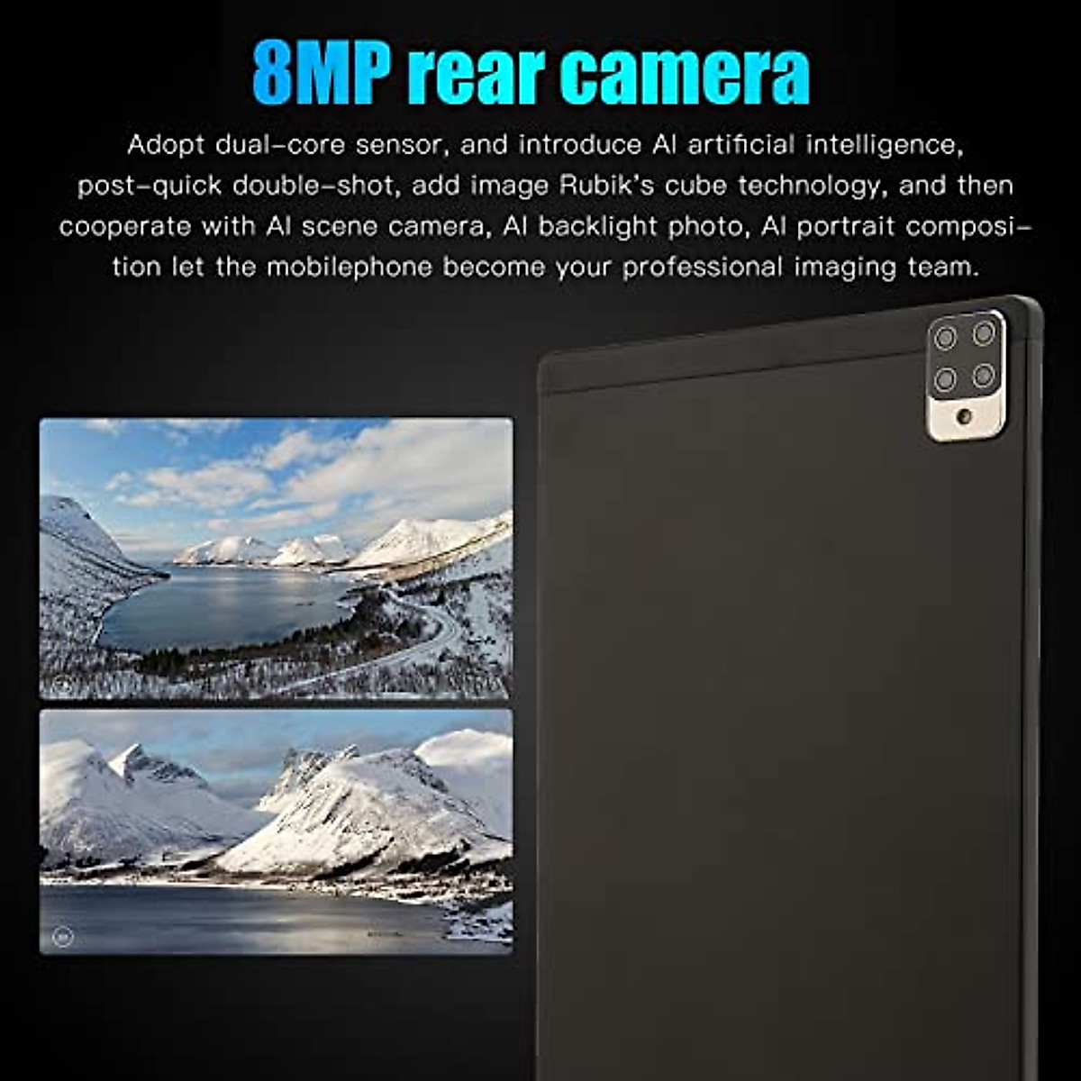 Shanrya Student Tablet, Office Tablet Black 10 Inch 4GB RAM 64GB ROM for Study (US Plug)