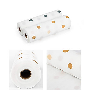 Decorative Cute Polka Dots Non-Adhesive Shelf Liner for Refrigerator Drawer Kitchen Cabinets Pantry Cupboard Closet, 11.8X196 Inches