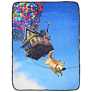 Disney UP Hang On Dug Micro Raschel Throw Blanket 46"x60" (116cm x 152cm)