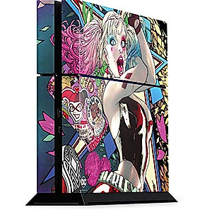 Skinit Decal Gaming Skin for PS4 Console - Officially Licensed Warner Bros Colorful Harley Quinn Design