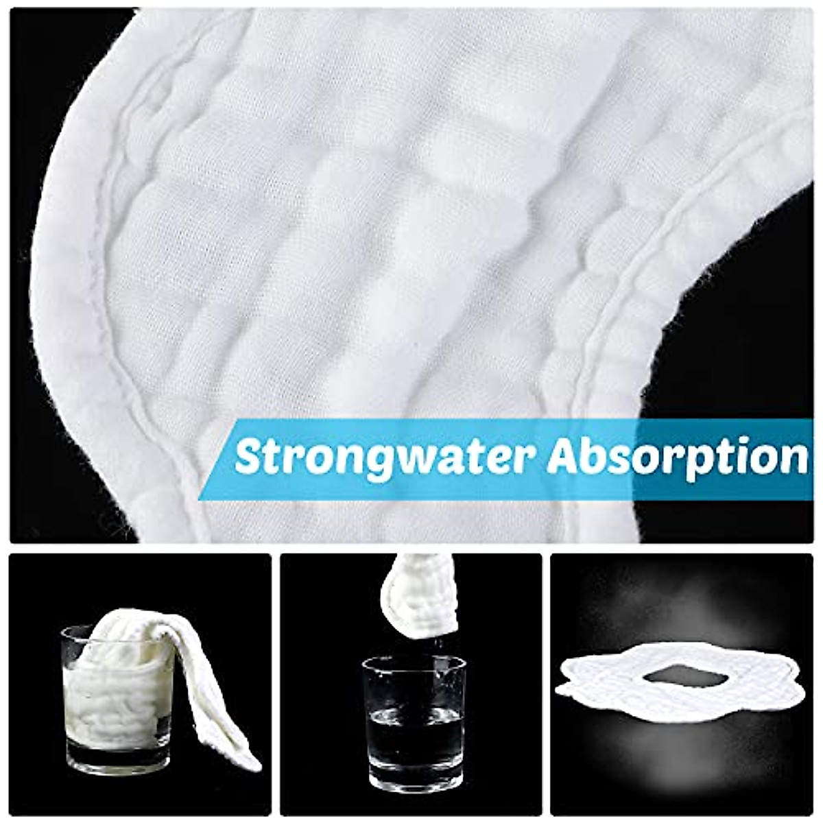 Geyoga 10 Pcs Baby Bibs 360° Rotate Soft Baby Bandana Muslin Drool Bibs Petal Bibs Burp Gauze Cloths Absorbent Bib (,)