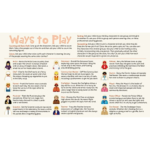 Little Professionals Wooden Character Set - Cute Wood Block People Toys for Kids & Toddlers - Open Ended STEM Pretend Play & Educational Games for Children, Boys & Girls (15-Pieces)