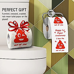 Happy Anniversary Toilet Paper Roll Funny 1st Anniversary for Men and Women Funny Novelty Wedding or Dating Anniversary Present for Him or Her Anniversary Party Decorations Supplies