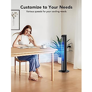 GoveeLife 36'' Smart Tower Fan for Bedroom, Oscillating Fan with Auto-Reflect, Room Fan with 8 Speeds, 4 Modes, 24H Timer with APP, Works with Alexa, Floor Fan for Home Office