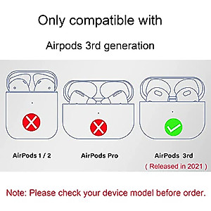 Jeriwell Compatible with AirPods 3rd Generation Case Cover Soft Silicone Waterproof 3D Butterfly with Keychain for Airpods 3 Charging Case 2021 for Women Girls (Light Blue)