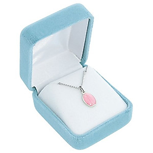 Heartland Store Child's Pink Sterling Silver Oval Miraculous Pendant + 13 Inch Rhodium Plated Chain & Clasp