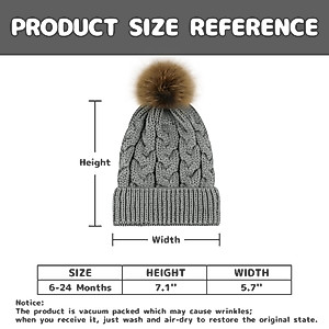 Olreco Baby Winter Hat Baby Beanie Baby Hats 6-12 Months Toddler Winter Hat Infant Winter Hat Baby Girl Hats Infant Hat Pom Pom